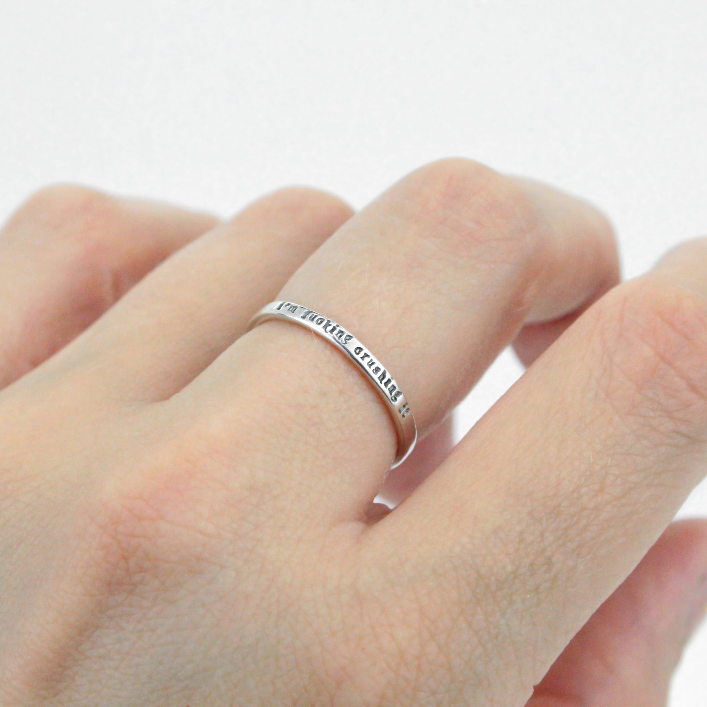 Shop Tiny Message Rings | Stackable Rings in Sterling Silver ...