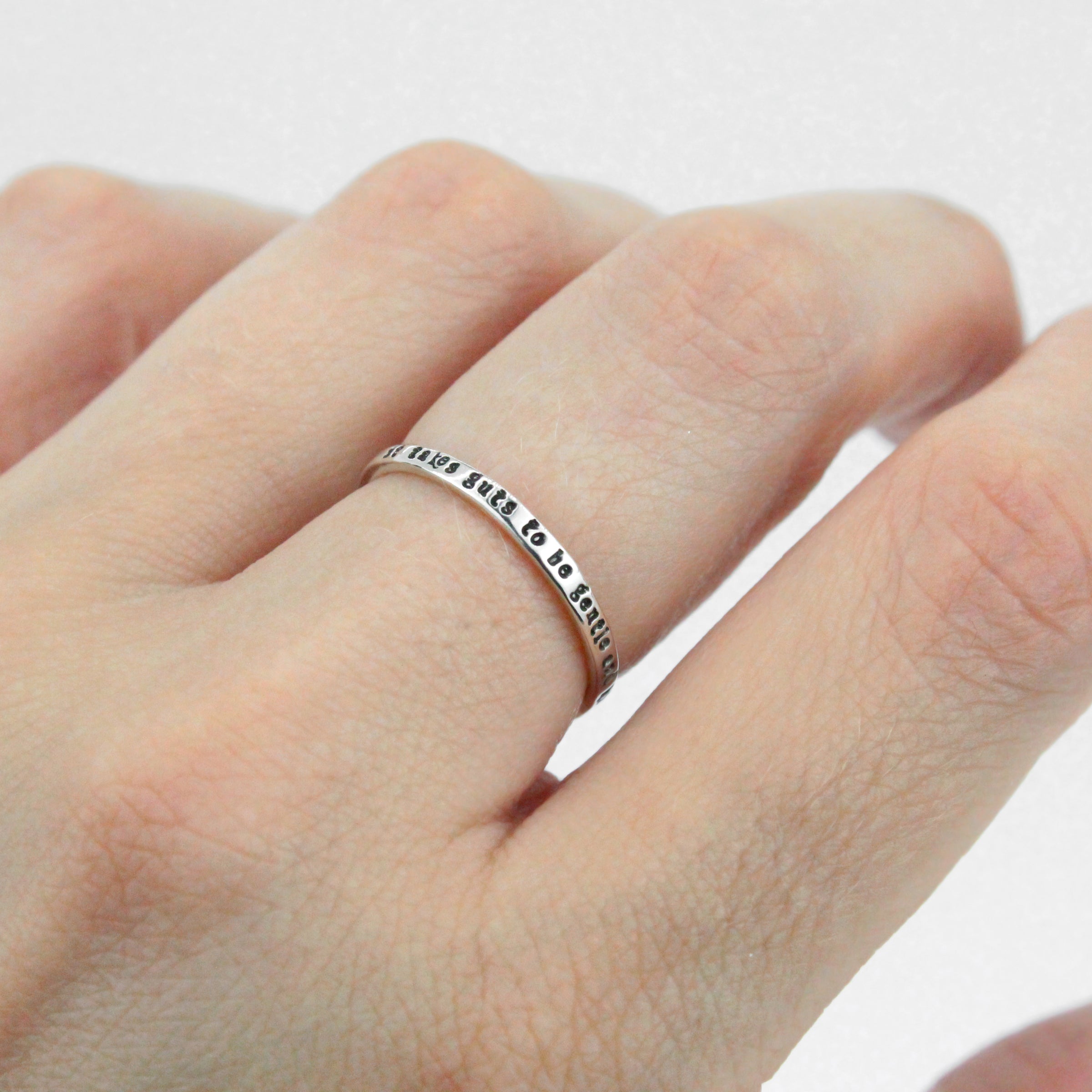 Shop Tiny Message Rings | Stackable Rings in Sterling Silver ...
