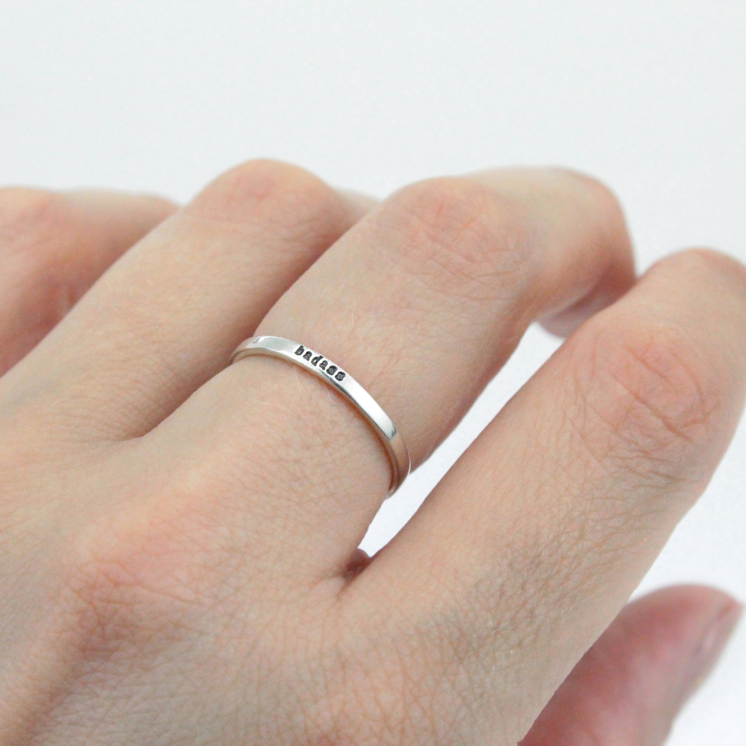 Shop Tiny Message Rings | Stackable Rings in Sterling Silver ...