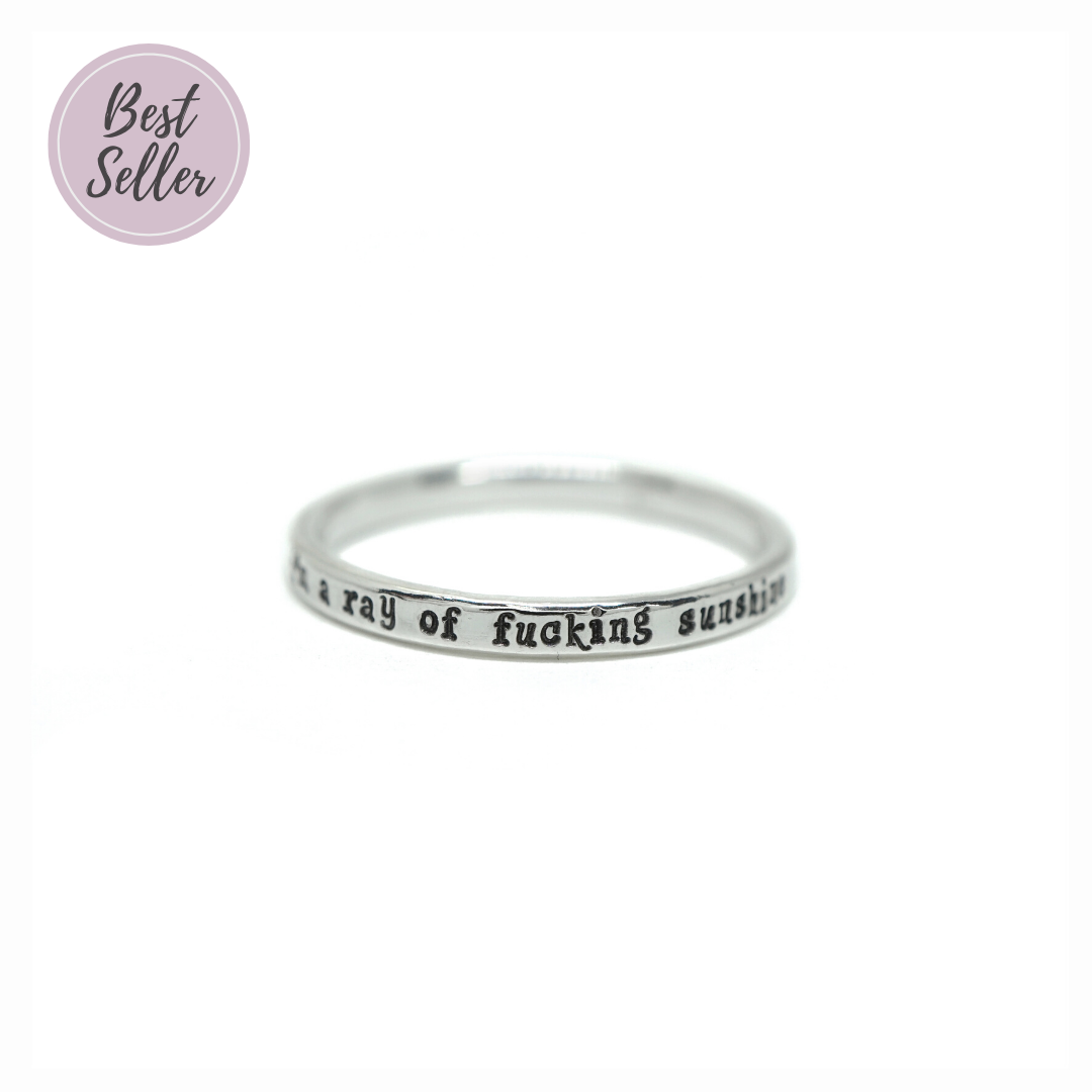 Shop Tiny Message Rings | Stackable Rings in Sterling Silver ...