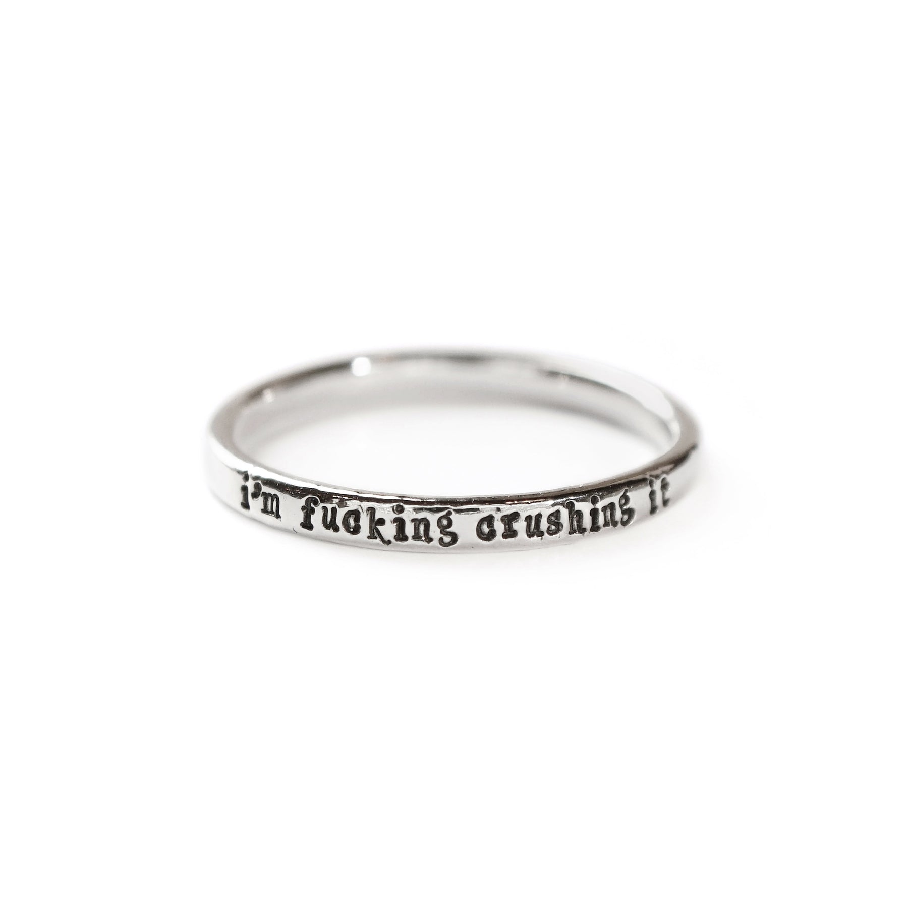Shop Tiny Message Rings | Stackable Rings in Sterling Silver ...