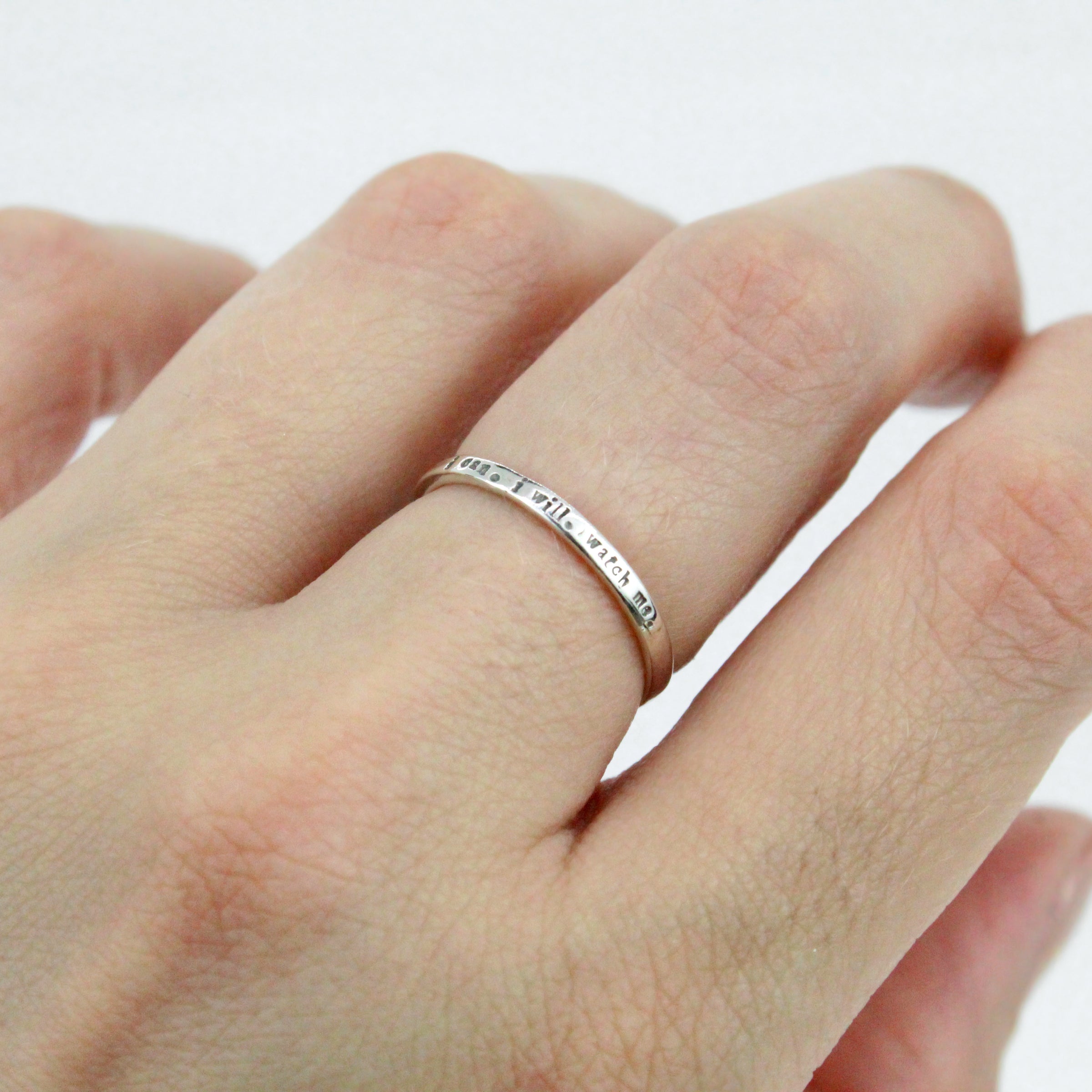 Shop Tiny Message Rings | Stackable Rings in Sterling Silver ...